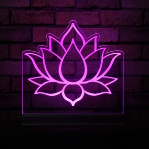 Lotus Flower RGB LED Acrylic Sign Led Bar Sign RGB Led Sign Lotus ...
