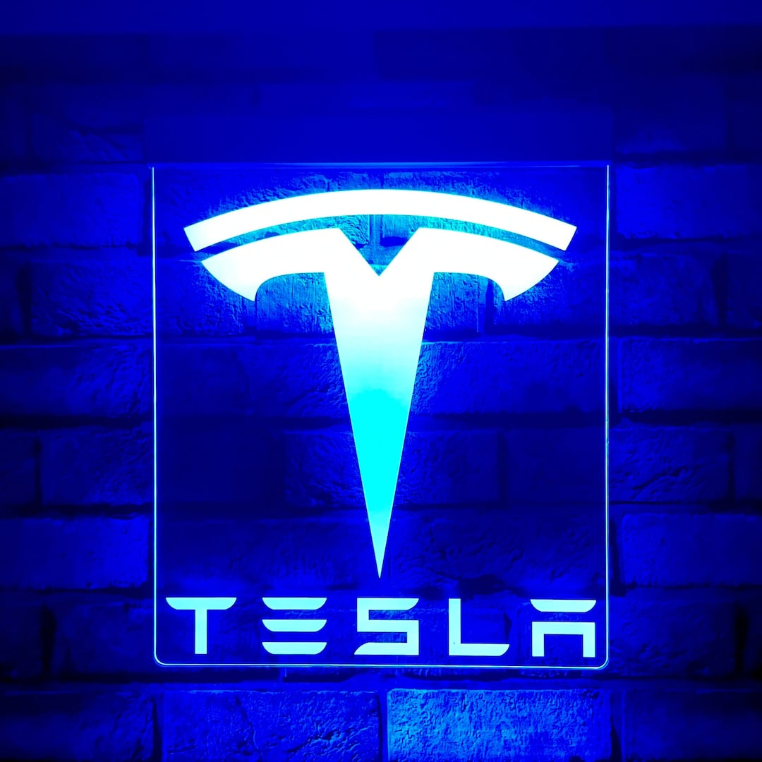 Tesla Logo RGB LED Acrylic Sign | LED Bar Sign | Rgb Led Sign | Tesla ...
