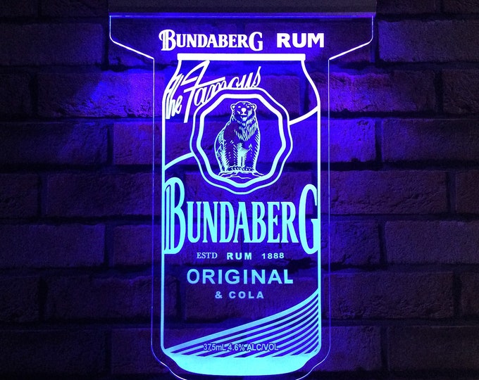 Bundaberg Rum Can RGB LED Acrylic Sign | Led Bar Sign | RGB Led Sign ...