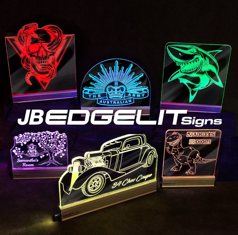 PERSONALISED Edge Lit SIGN Laser Etched & Customized or to - Etsy Australia