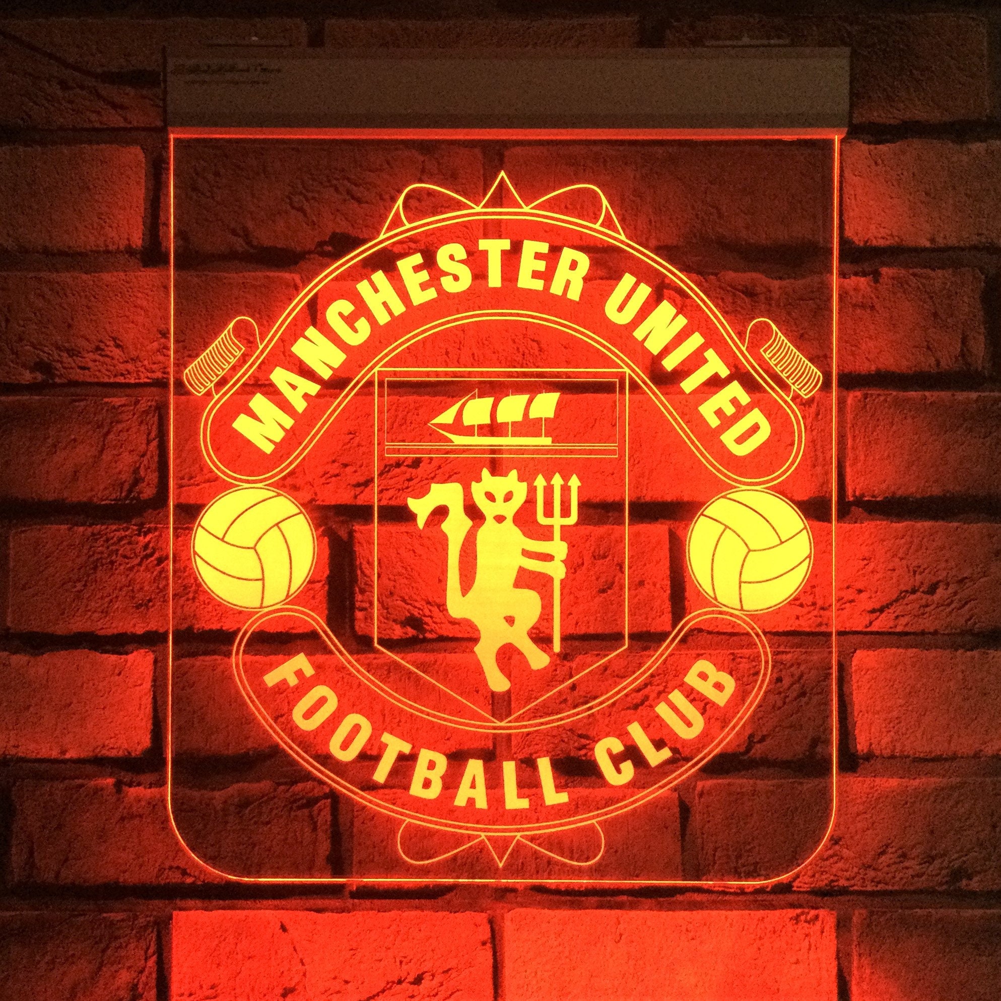 Manchester United Football Team LED Sign Remote Control LED - Etsy UK
