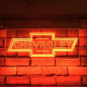 Chevrolet Logo LED Remote Control LED Sign, Free Shipping, Personlised ...