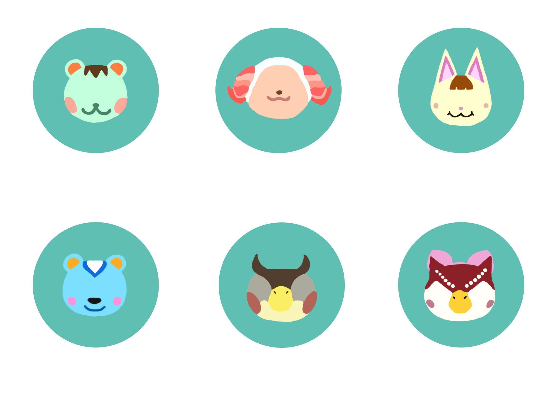 Animal Crossing Inspired Villager Badges - Etsy