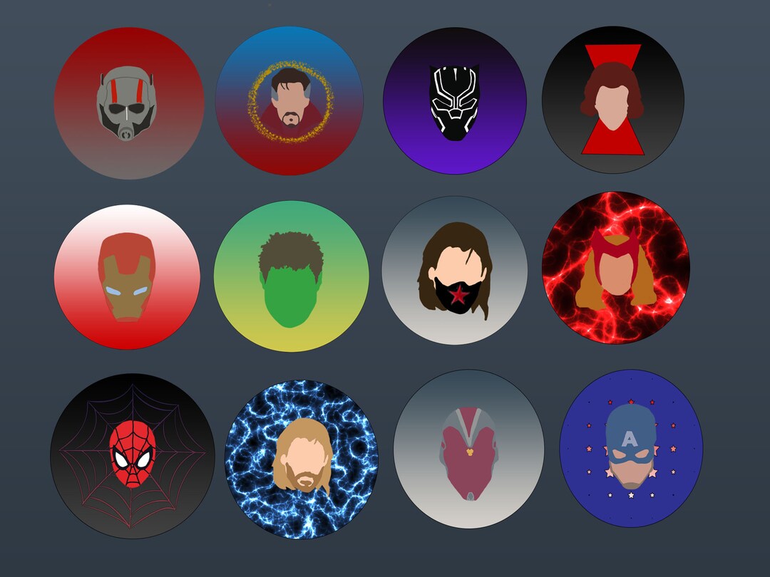 Marvel Avengers Button Badges INDIVIDUAL - Etsy