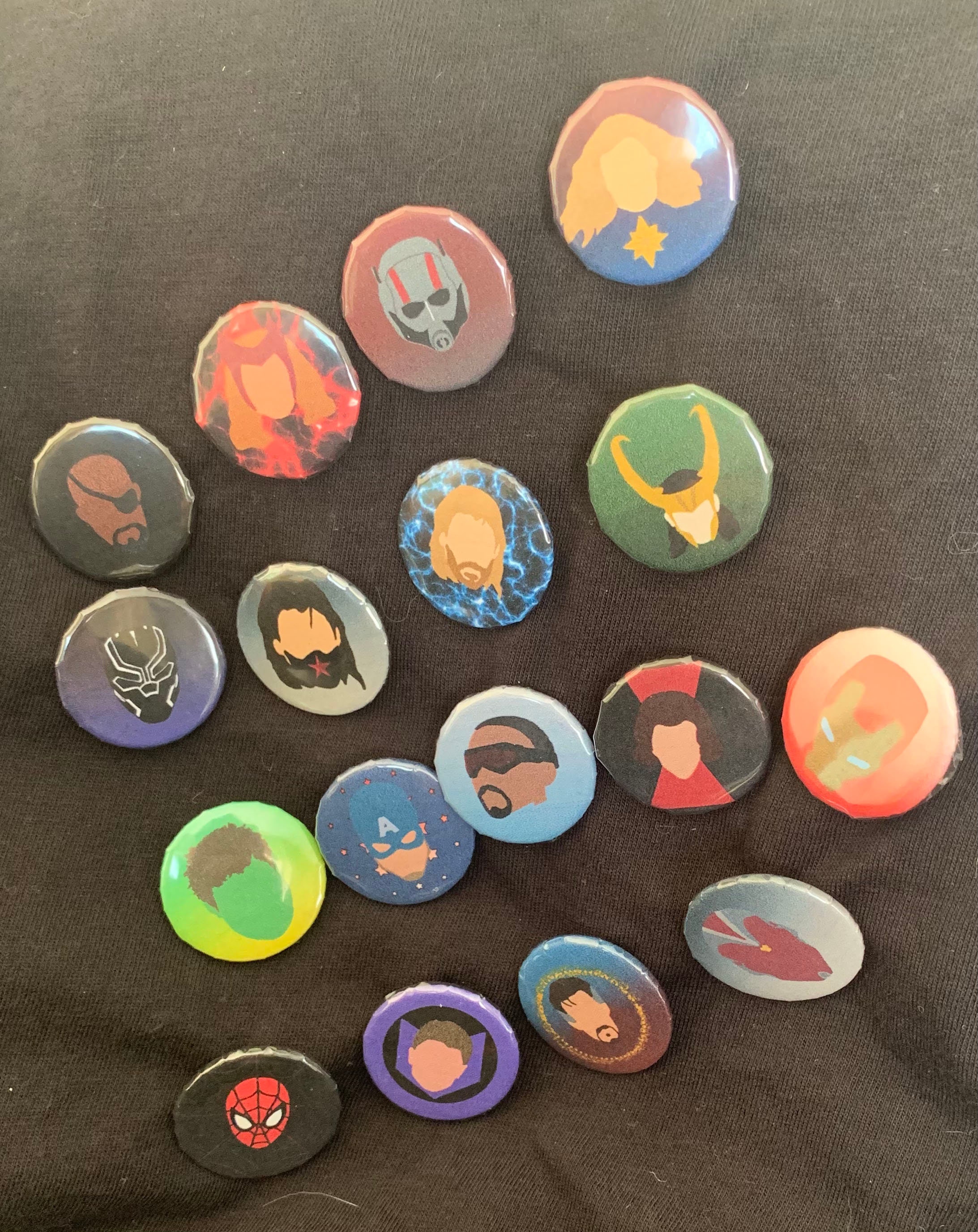 Marvel Avengers Button Badges INDIVIDUAL - Etsy