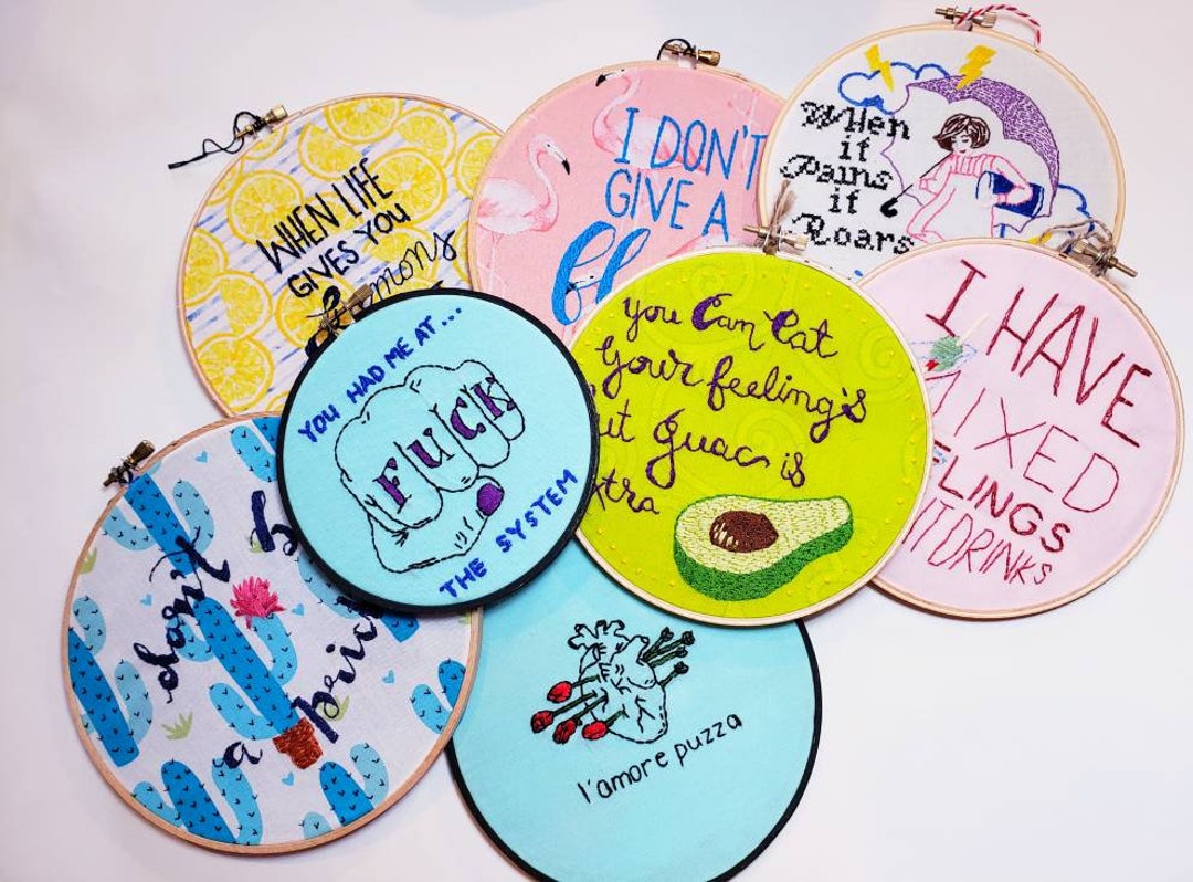 Hoop Art, Various Premade Hoop Art. Handmade, Handcrafted, Hand ...