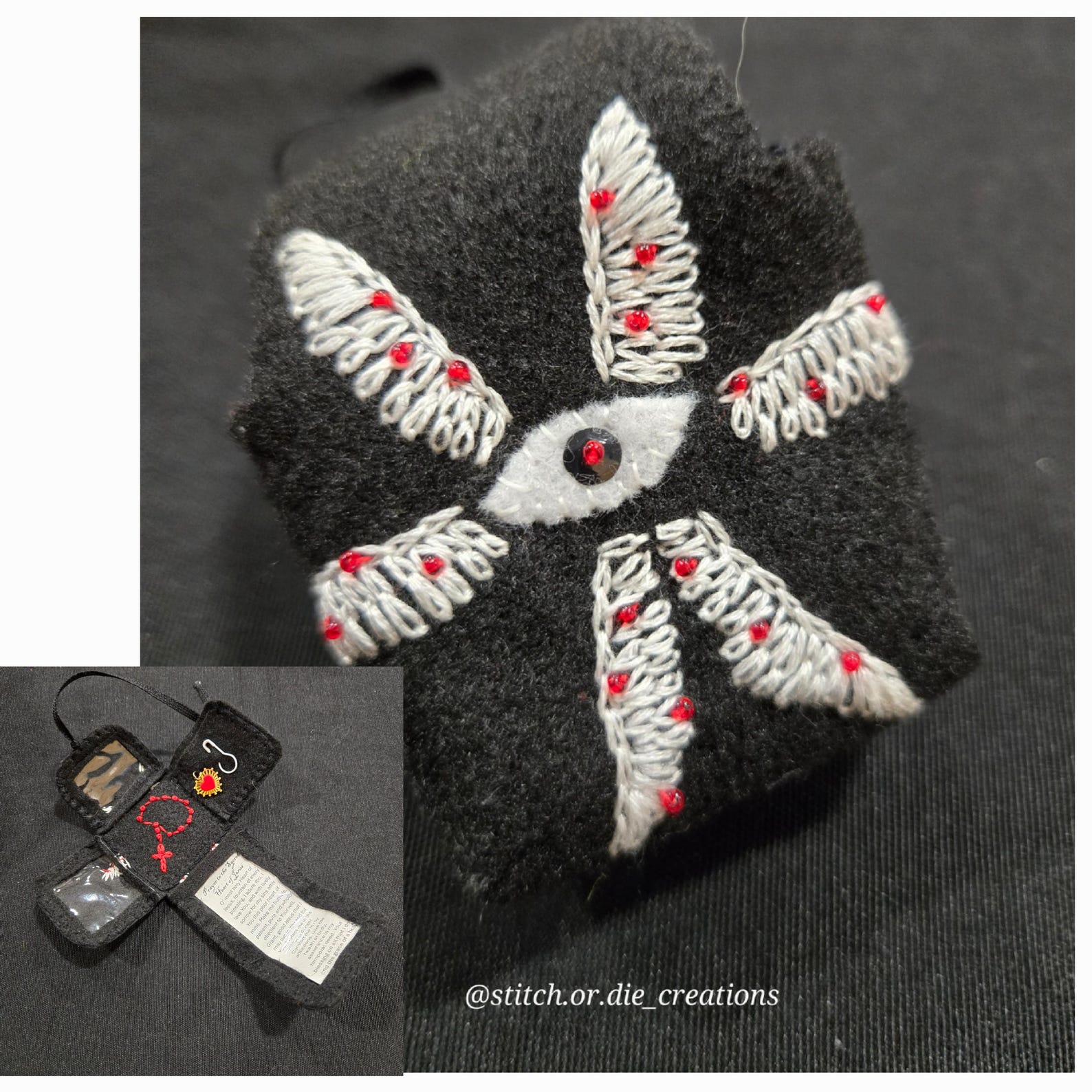 Pocket Alters, Cross Shaped, Religious Felt Keepsake, Sacred Heart ...