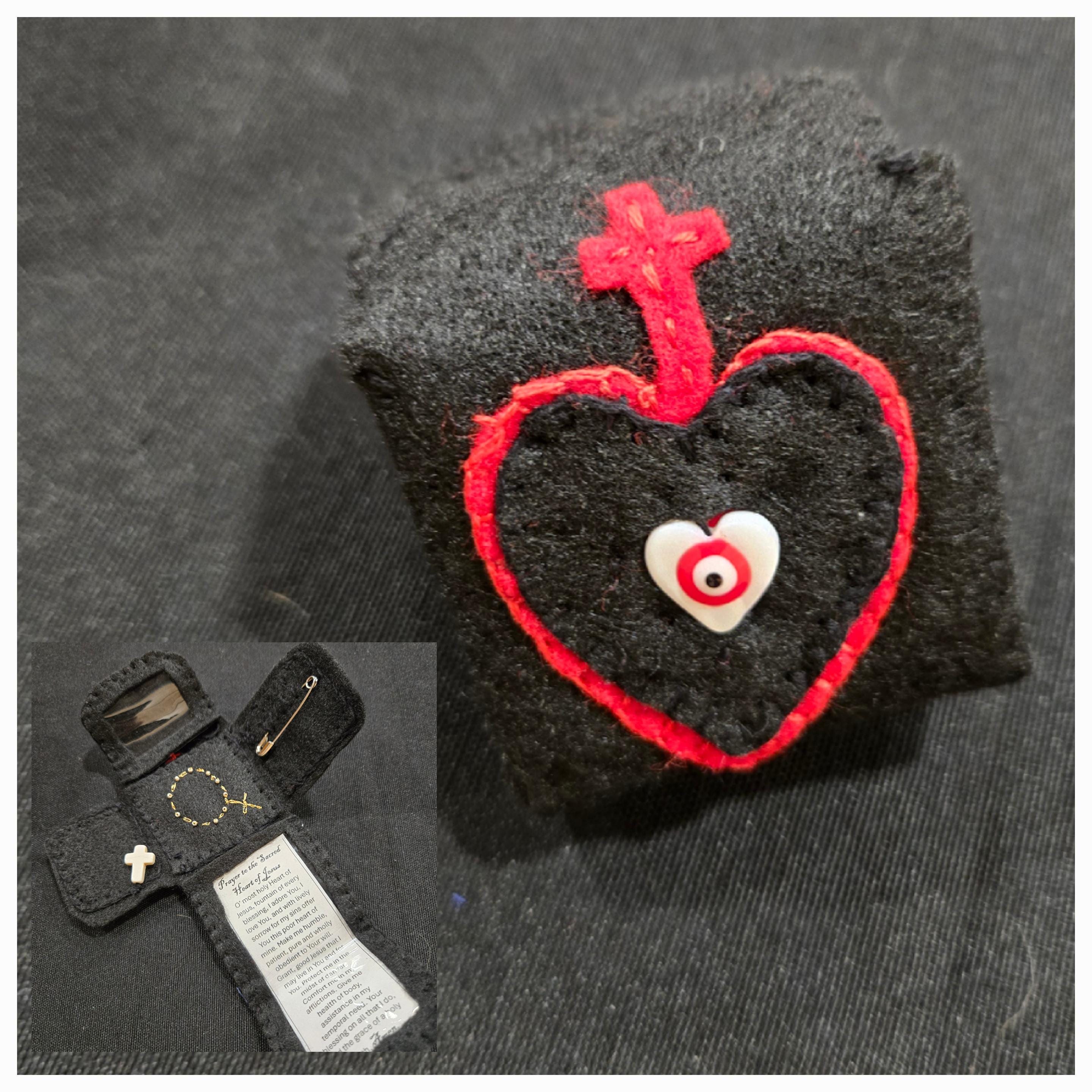 Pocket Alters, Cross Shaped, Religious Felt Keepsake, Sacred Heart ...