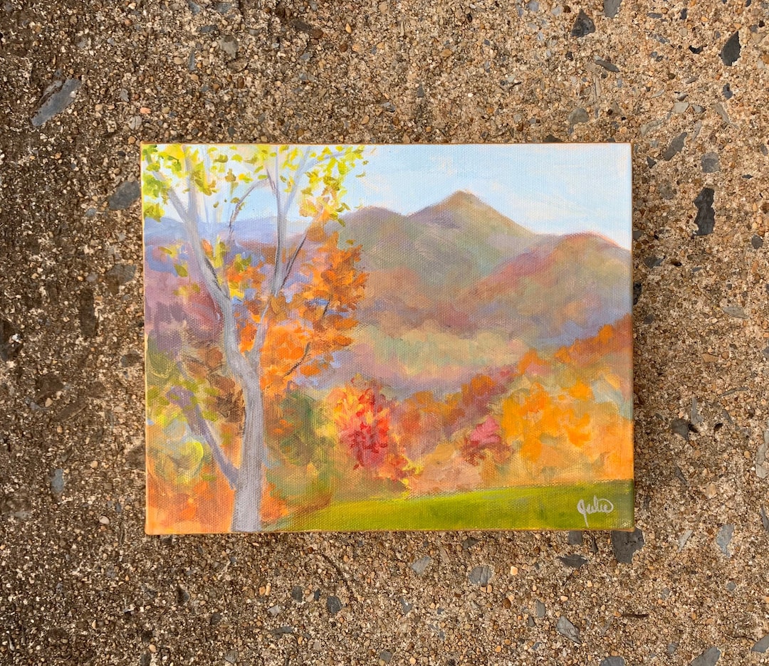 Autumn Reverie Original Acrylic Painting, Lynchburg Virginia, Mountain ...