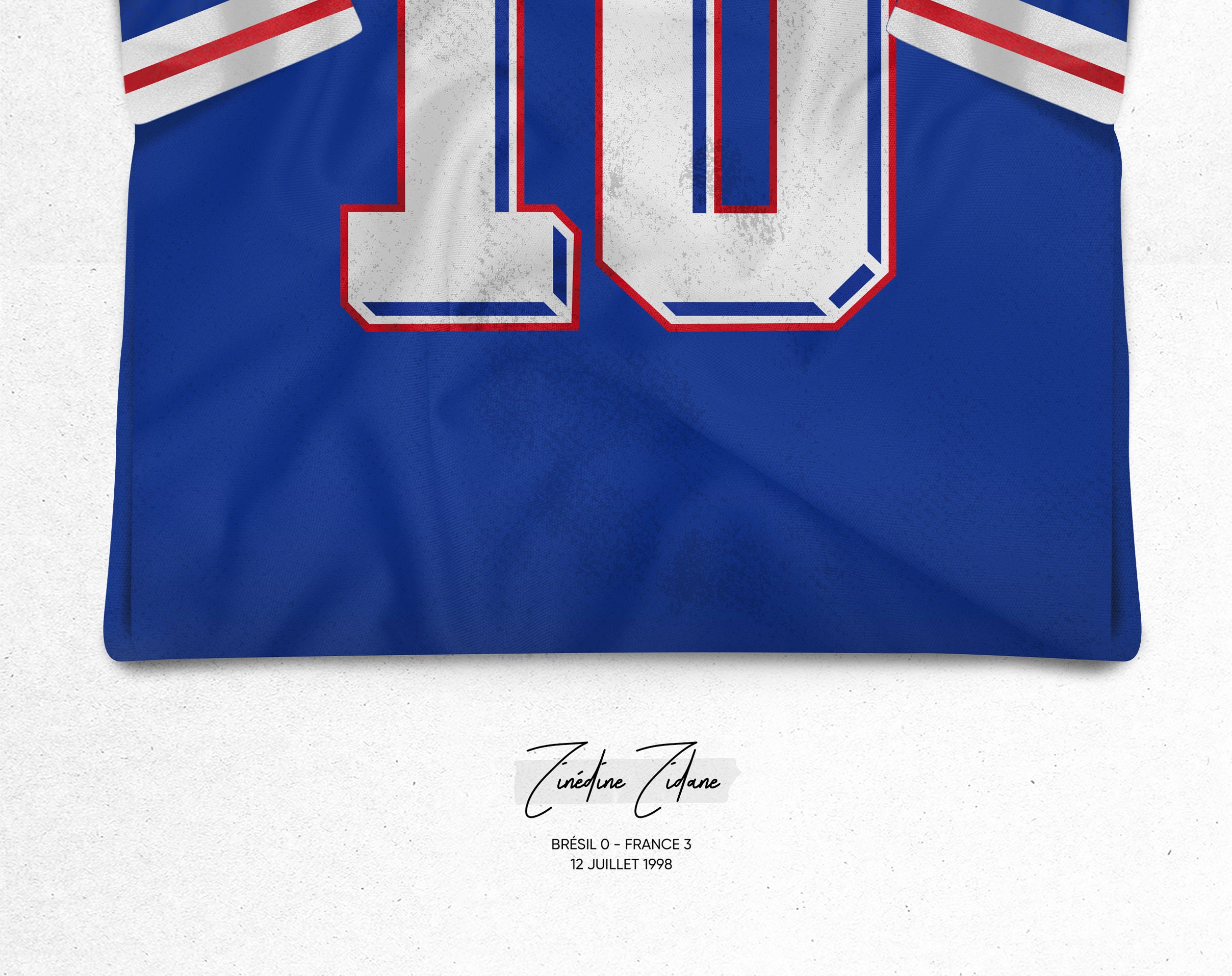Poster Zinedine Zidane Football Art Maillot France 98 World Cup - Etsy