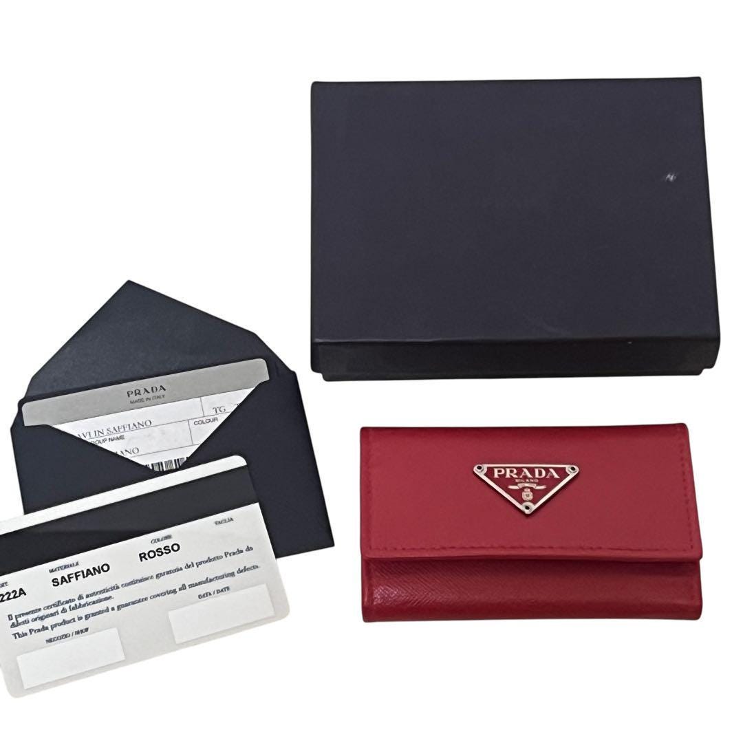 Auth Prada Key Case Saffiano Leather M222A Men Women Red Used Good ...