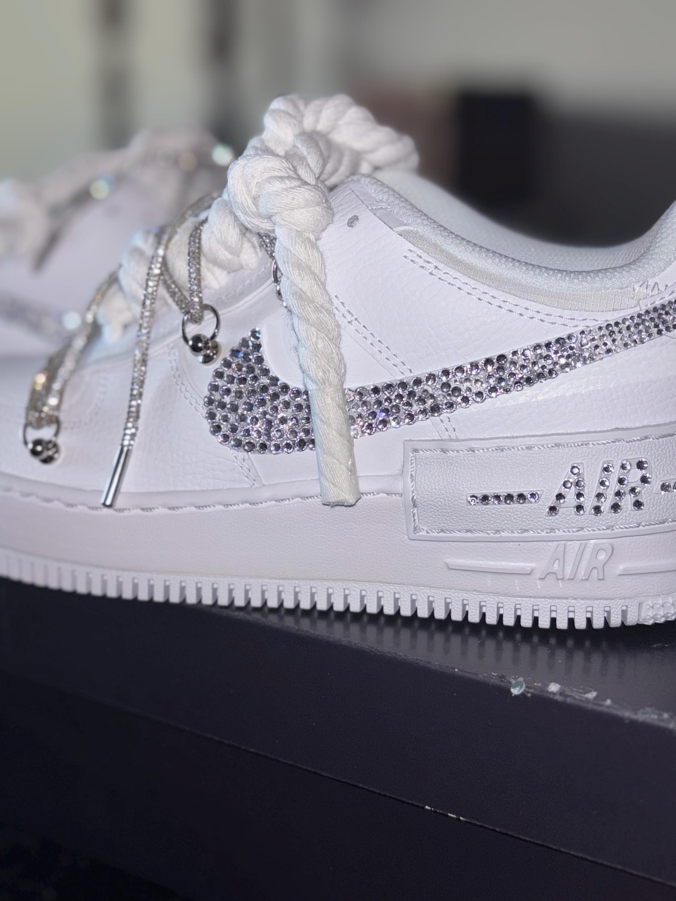 Authentic Nike AF1 Shadow Shoes With Bling | Custom Bling Nike Shoes ...
