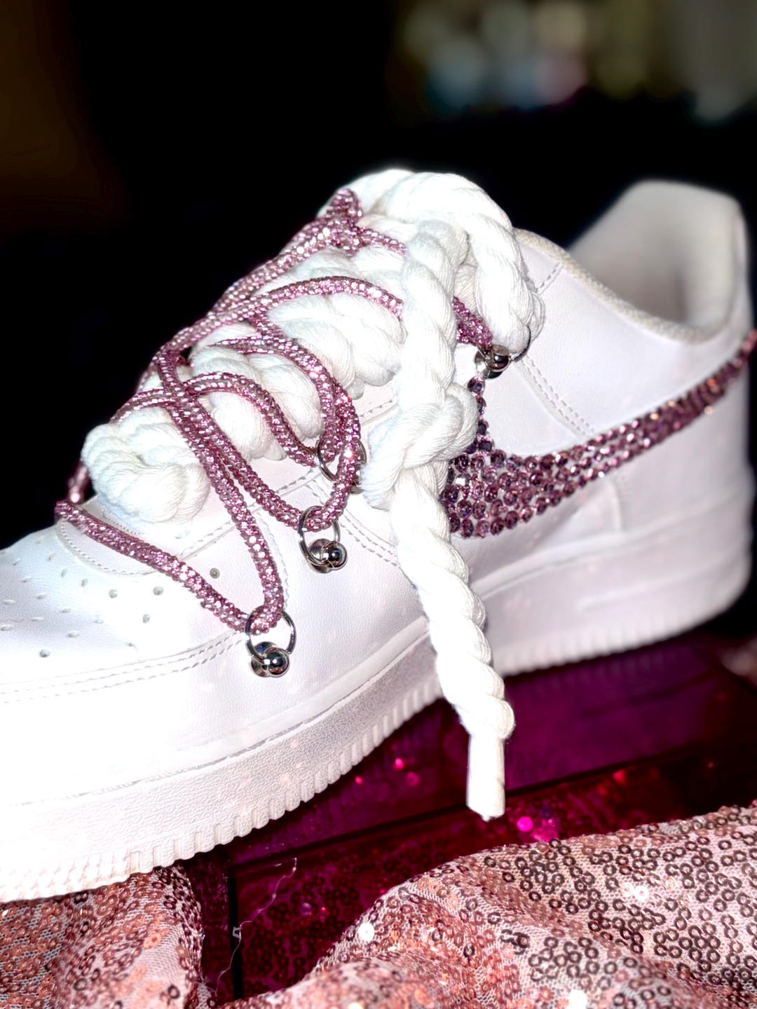 Authentic Nike AF1 Shoes With Bling | Custom Bling Nike Shoes ...