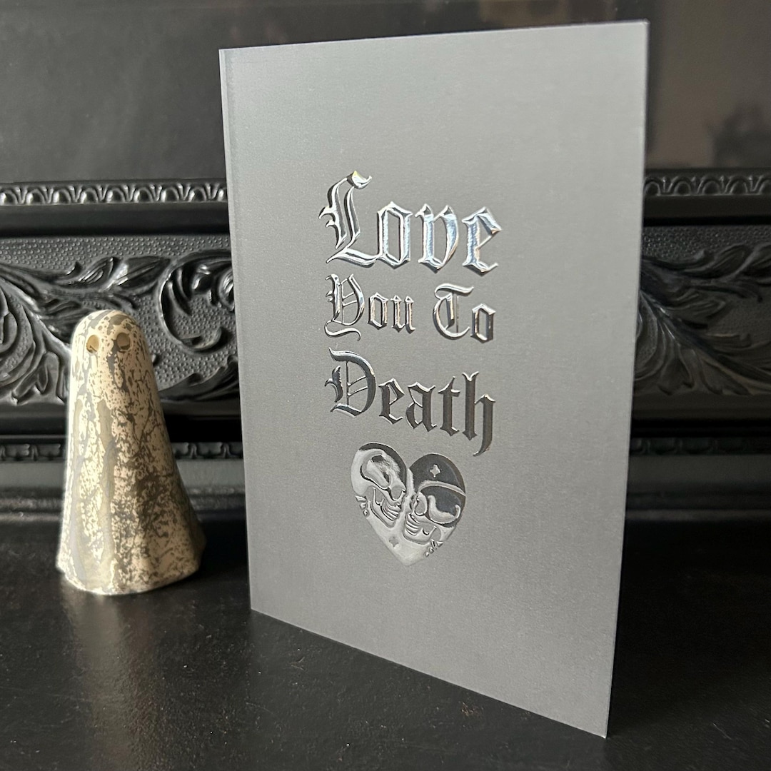 Gothic Greetings Card, Black on Black. - Etsy UK
