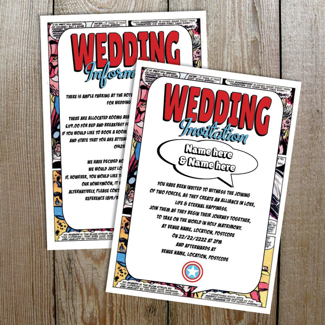 Comic Book Marvel Style Wedding Invitation - Etsy