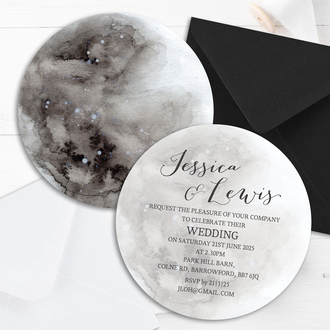 Full Moon Celestial Wedding Invitations - Etsy