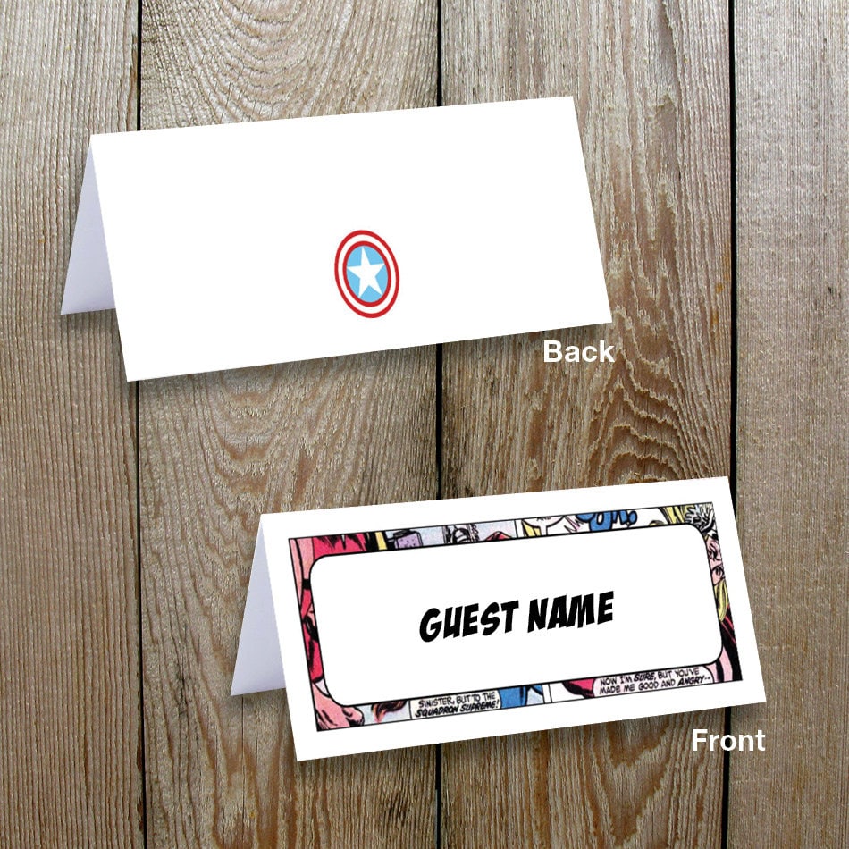 Comic Book Place Cards - Etsy UK
