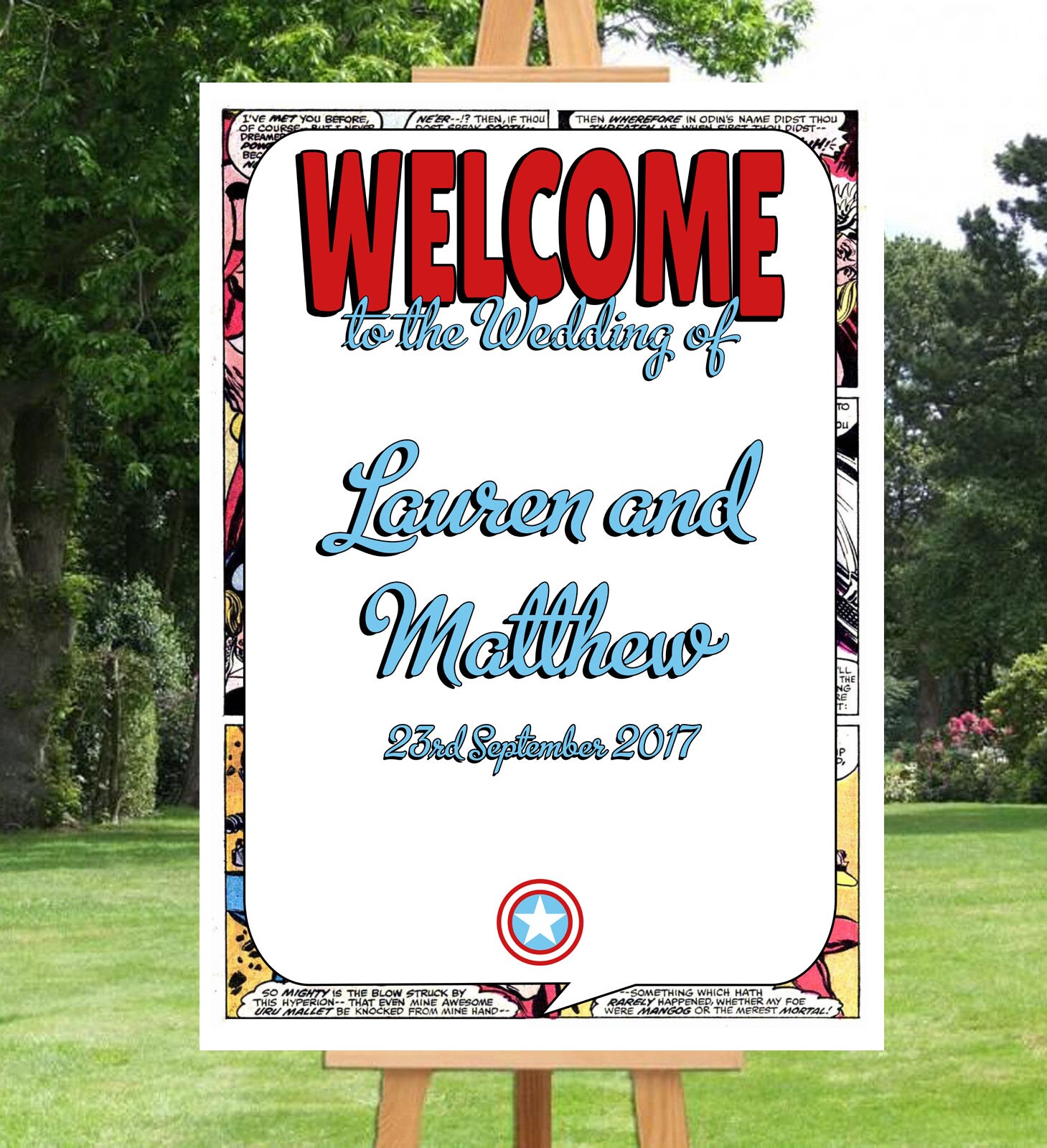 Comic Book Marvel Style Welcome Sign | Etsy