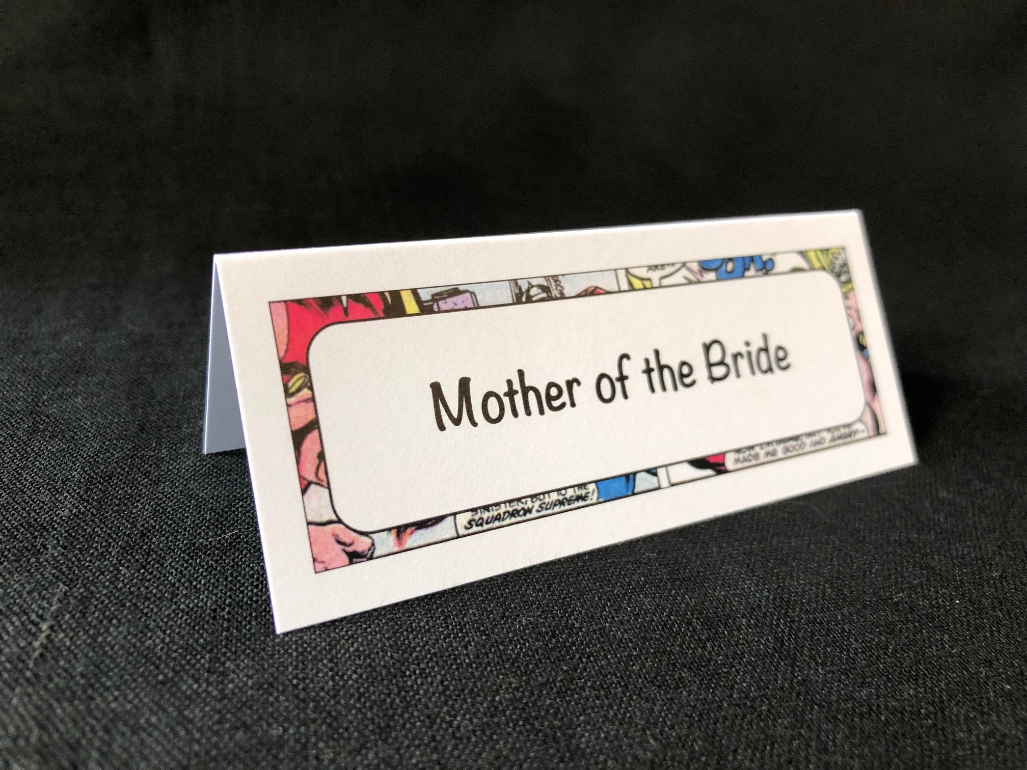 Comic Book Place Cards - Etsy UK