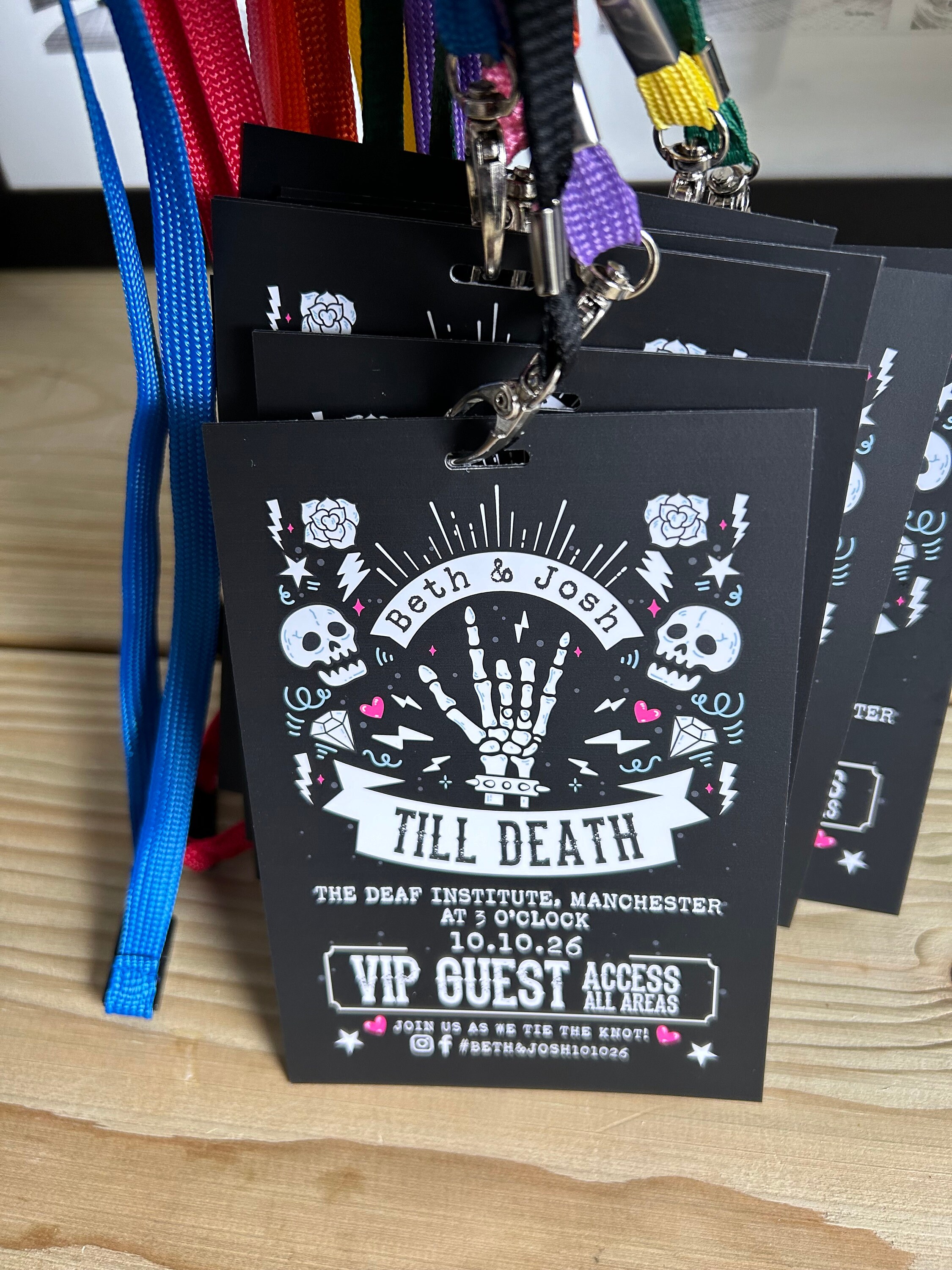Festival Lanyard Wedding Invitations, Metal, Emo, Gothic, Rock - Etsy UK