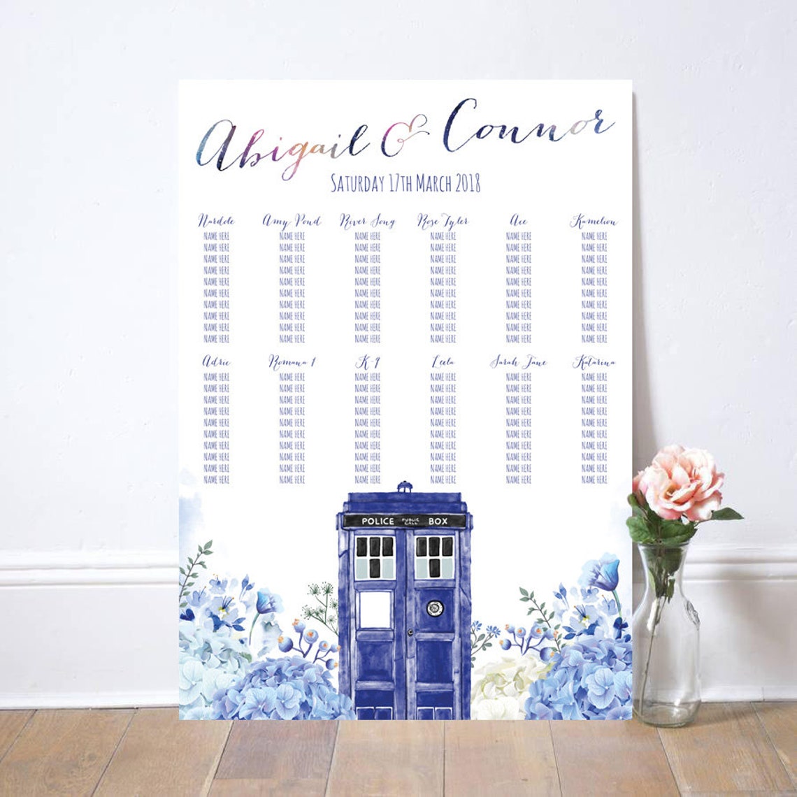 Dr Who Seating Plan / Table Plan - Etsy