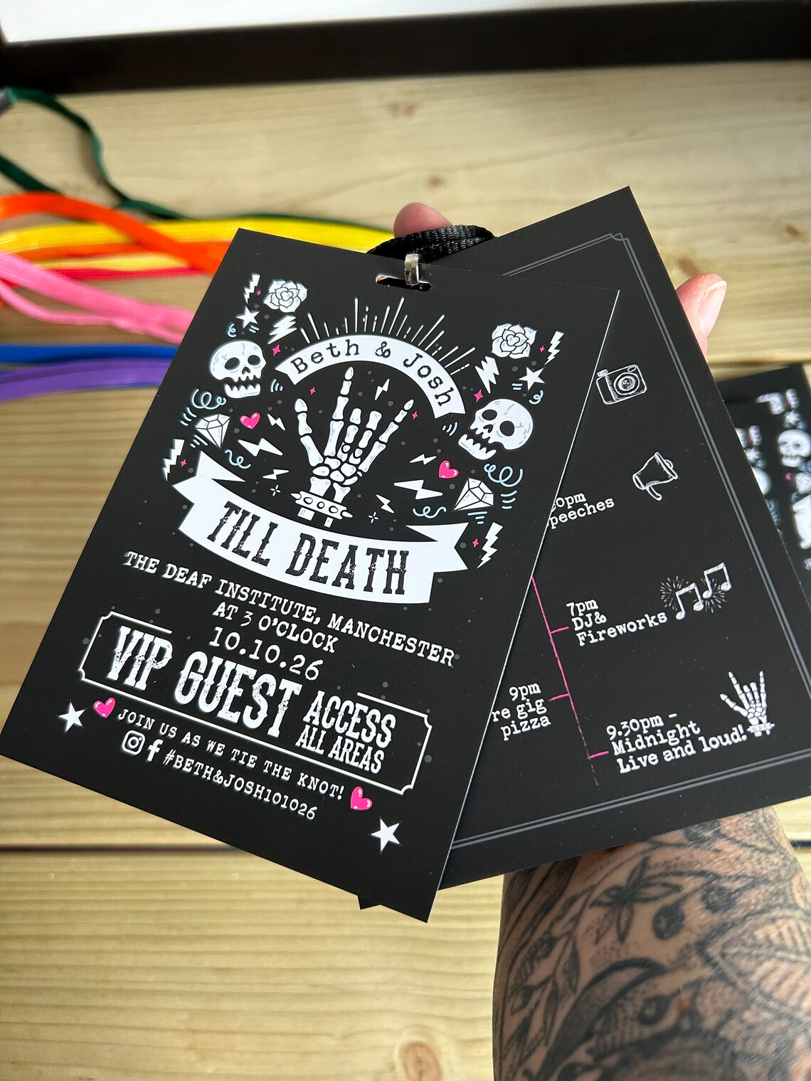 Festival Lanyard Wedding Invitations, Metal, Emo, Gothic, Rock - Etsy UK