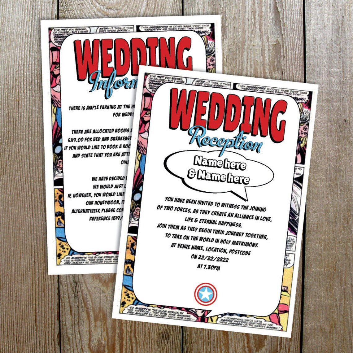 Comic Book Marvel Style Wedding Invitation - Etsy