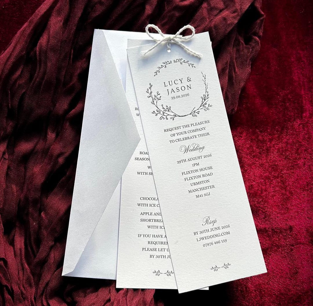 Modern Traditional Wedding Invitation - Etsy UK