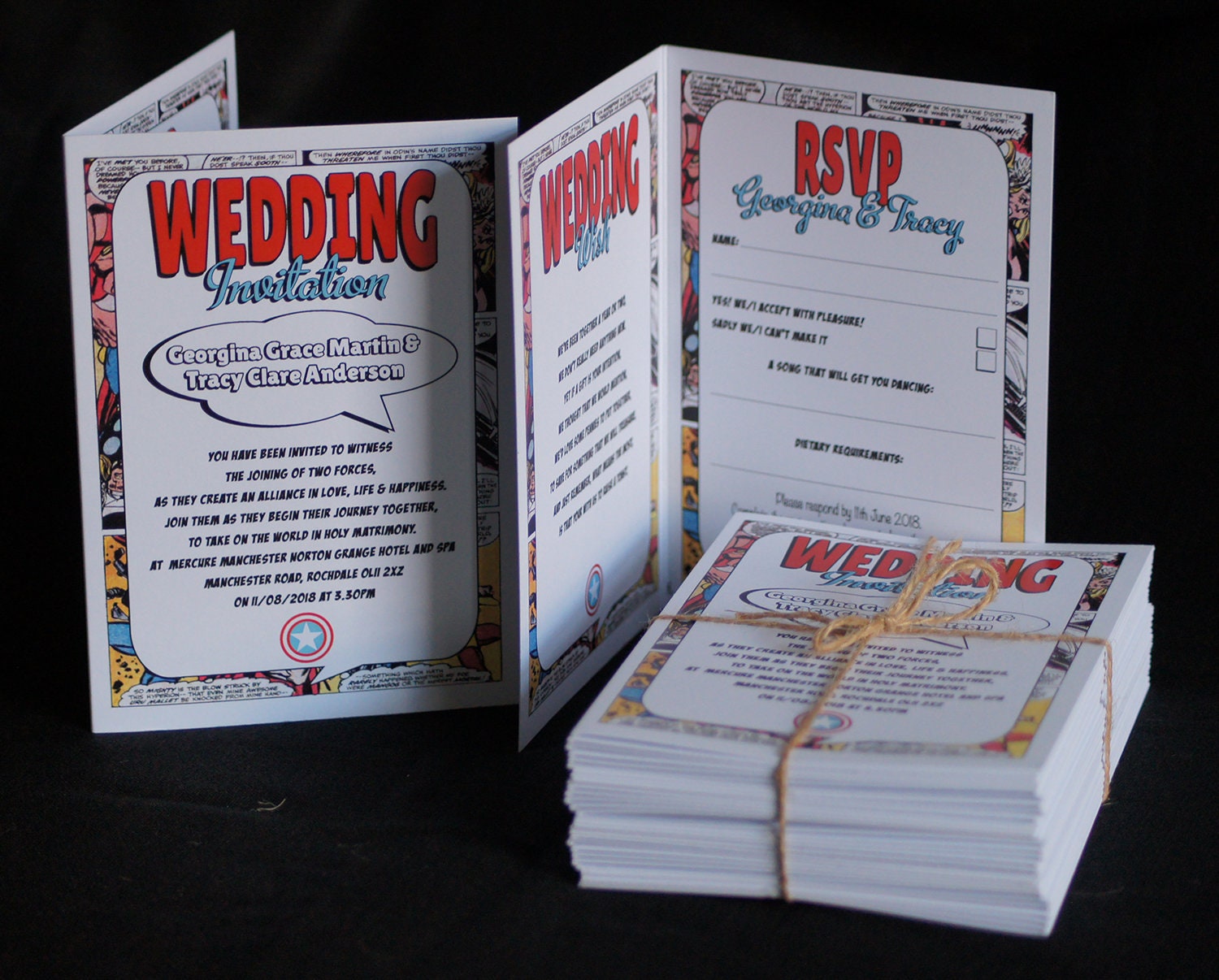 Comic Book Marvel Style Wedding Invitation Bi-fold - Etsy