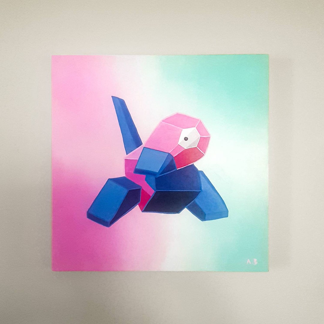 Porygon Pokemon Painting Wooden Wall Decor - Etsy