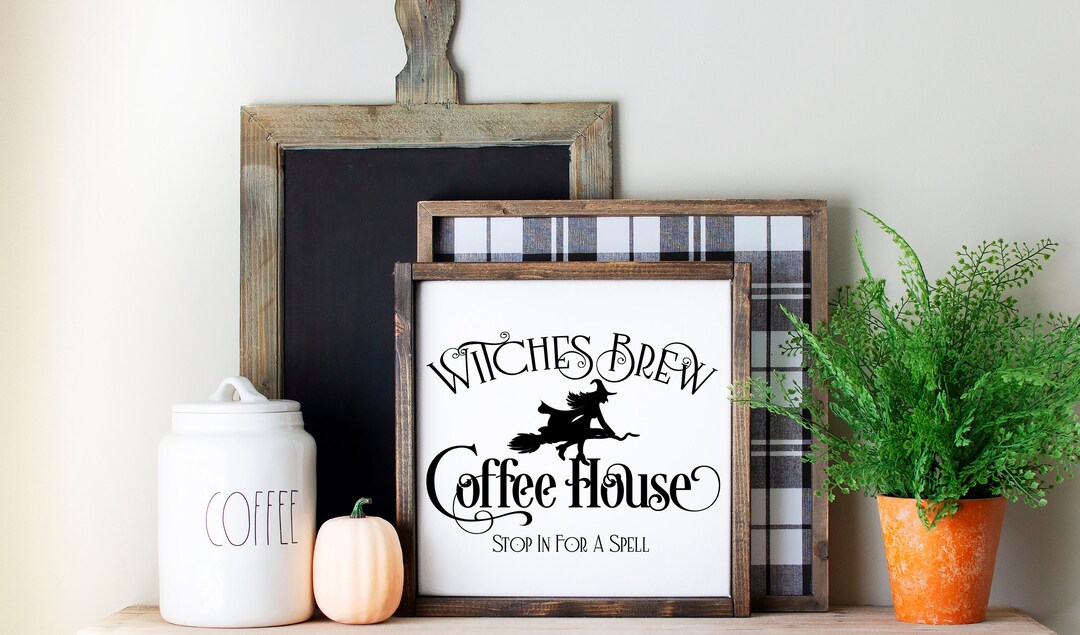 Witches Brew Coffee House Wood Sign, Halloween Wood Sign, Fall Decor ...