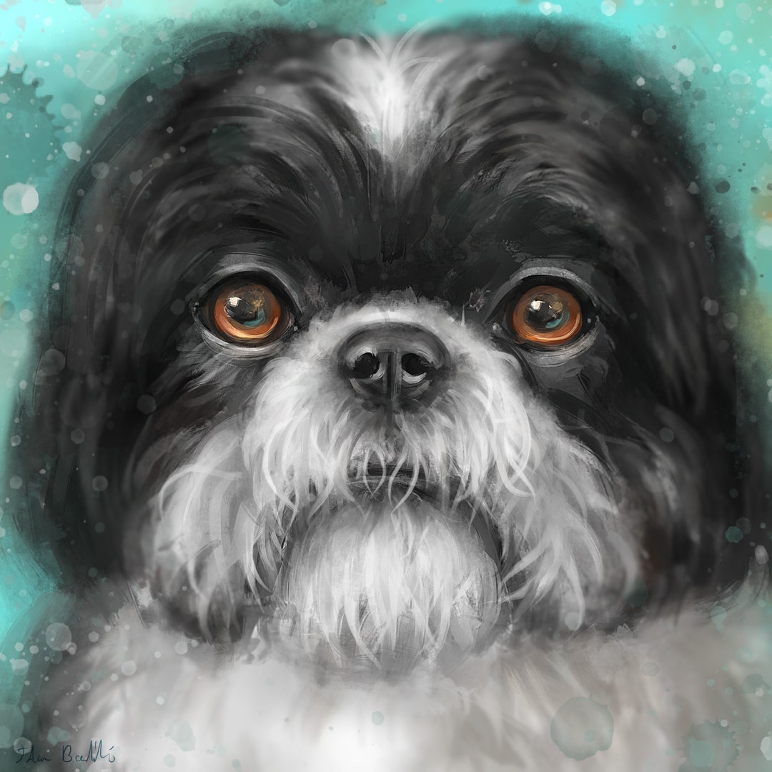 Shih Tzu Painting for Dog Lovers Art for Shih Tzu Owners Wall Decor ...