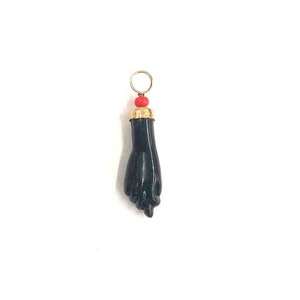 14K Gold La Mano De Azabache Figa Fist Black Protection Pendant - Etsy