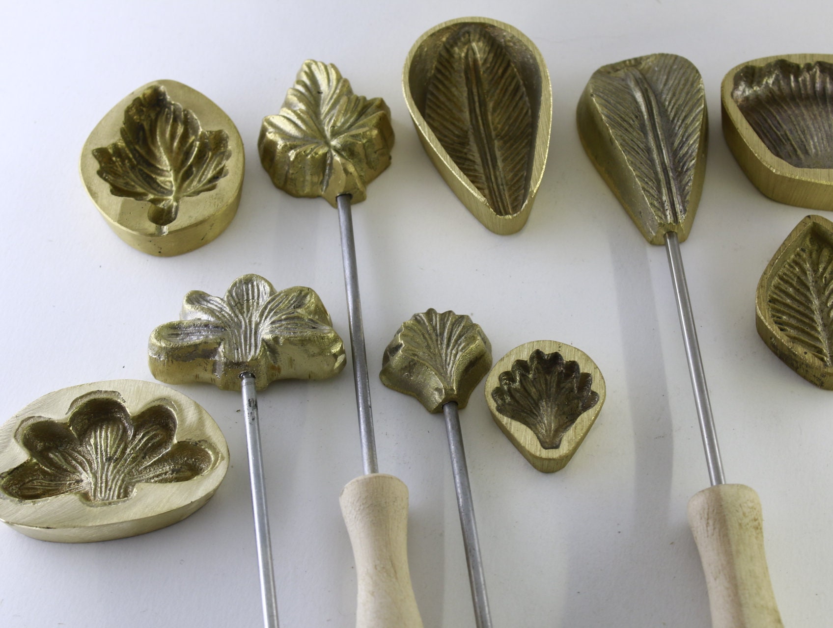 Millinery Flower Making Iron Mould Set – 6-piece Leaf & Petal Brass ...