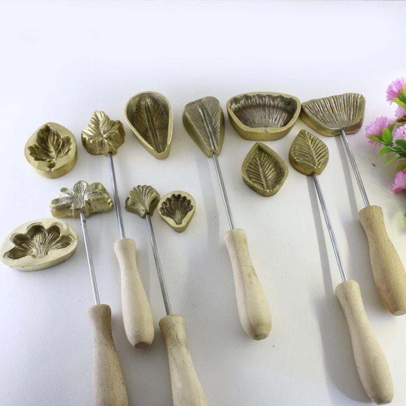 Millinery Flower Making Iron Mould Set – 6-piece Leaf & Petal Brass ...