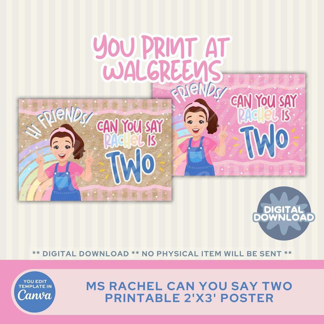Ms Rachel Can You Say TWO - 2x3 Printable Poster (digital Download ...