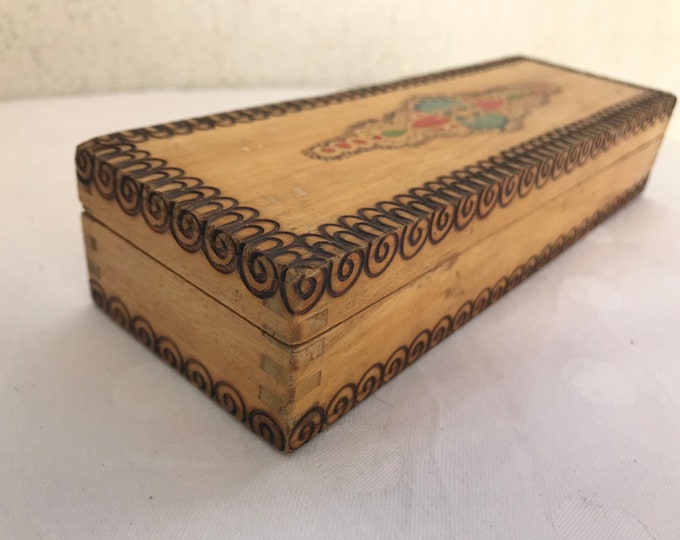 Vintage Pencils Box wooden Box trinket Box keepsake Box - Etsy