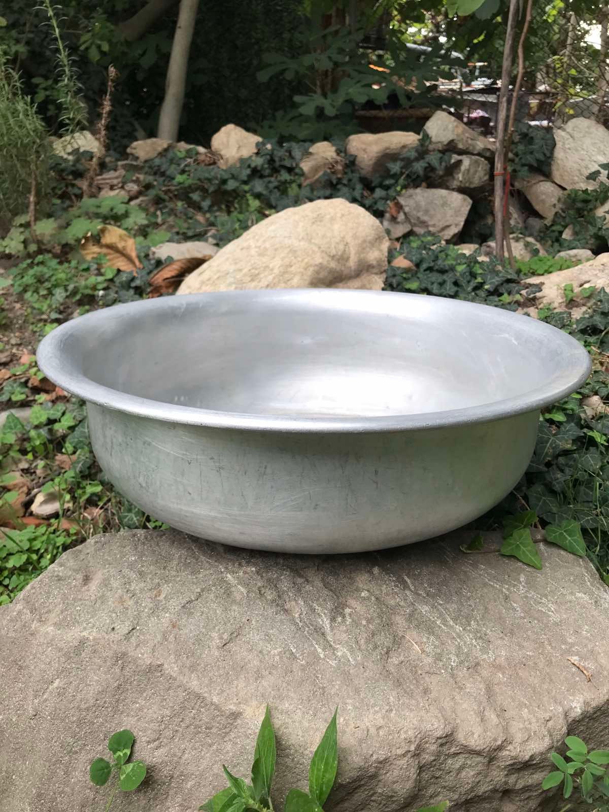 Vintage Basin-aluminum Washbasin-primitive Washbowl-ware Wash Basin Tub ...