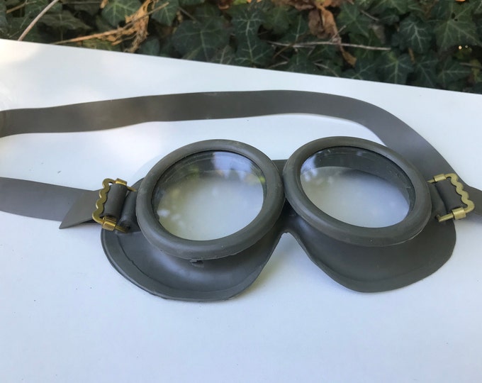Vintage Glass Goggles Old Military Goggles Military | Etsy
