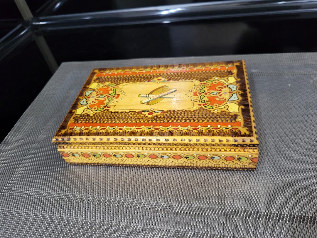 Vintage Wooden Cigarette Box -vintage Cigarette Case -handmade ...