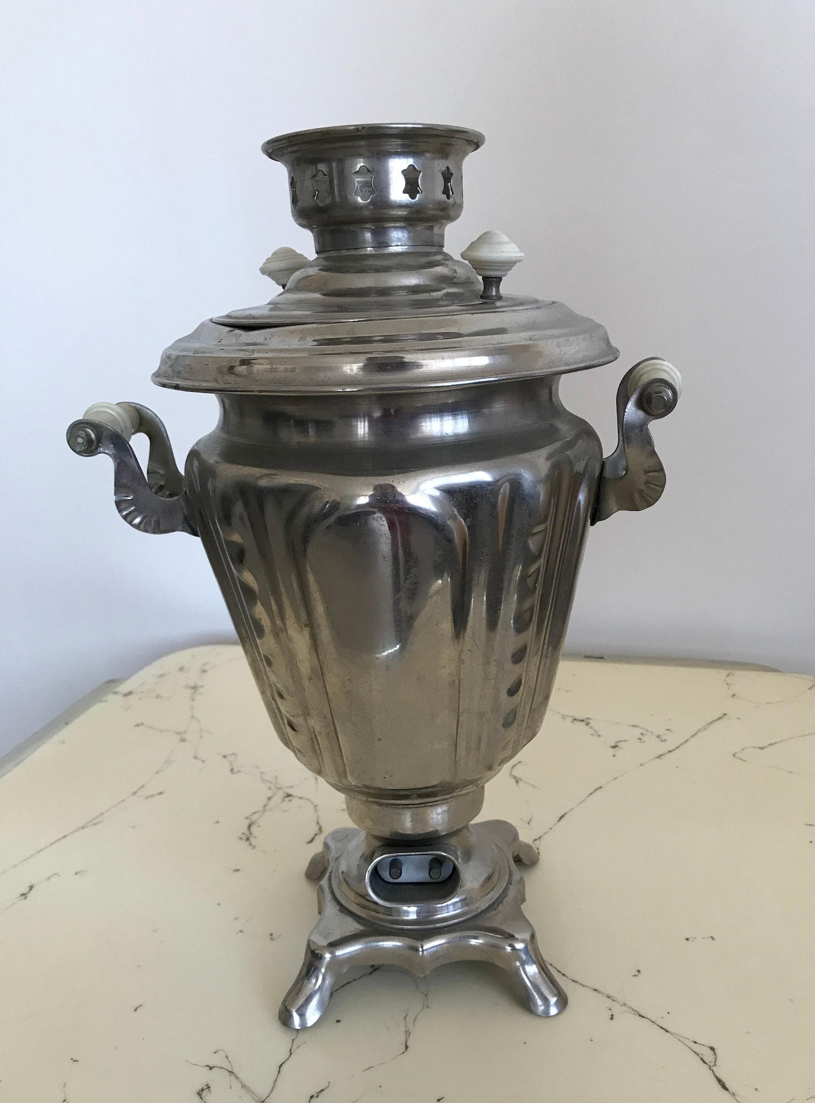Vintage Russian Samovar Large electric Samovar metal Tea Pot working ...