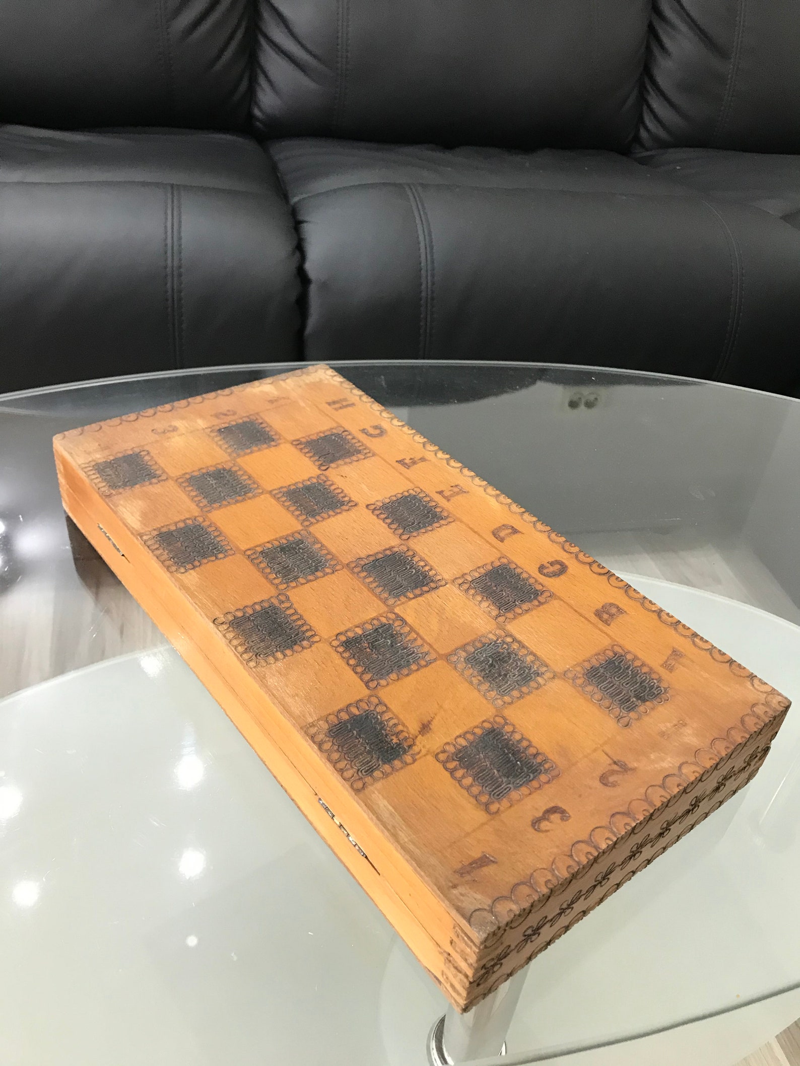 Vintage Medium Chess Set and Backgammon 60s travel Wood Chess - Etsy