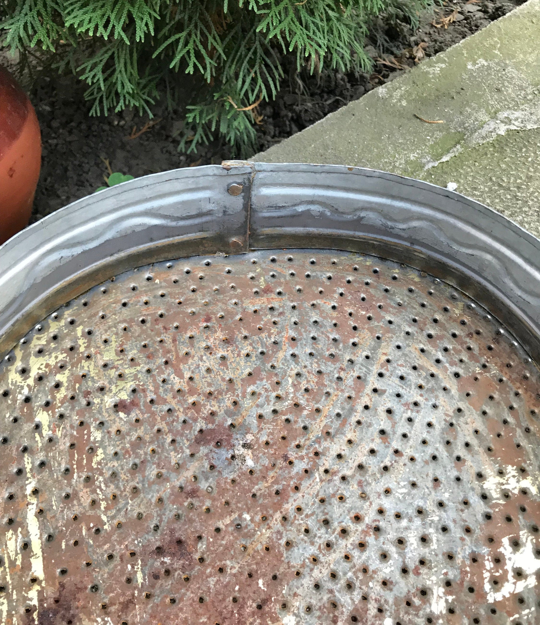 Vintage Large Sieve Metal Sieve Big Metal Sieve Home Décor Primitive ...