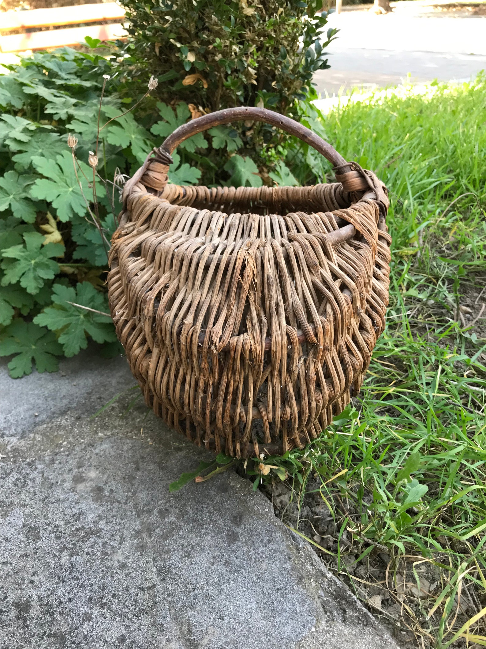 Vintage Basket -handmade Basket -rustic Primitive -antique Primitive ...