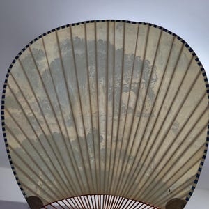 Vintage Japanese Paper Fan - Illustrated Fan - Handheld Fen - Bamboo ...