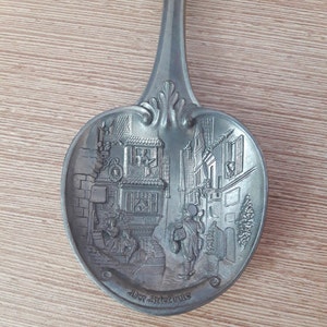Vintage Old German Tin Spoon-pewter Spoon-limited Edition-relief of ...