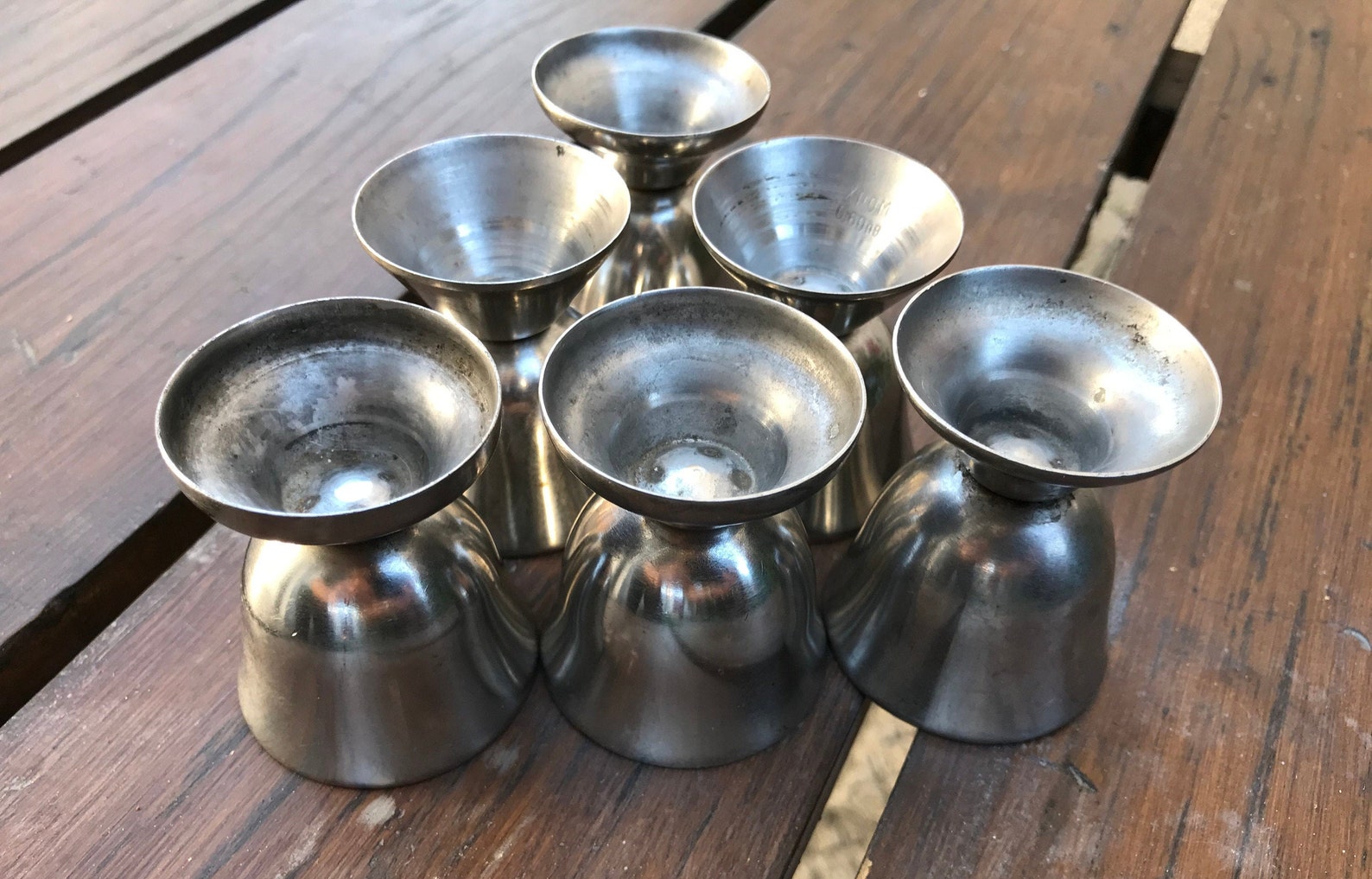Vintage Set of 6 Eggs Cup Stainless Steel Egg Cups Vintage - Etsy