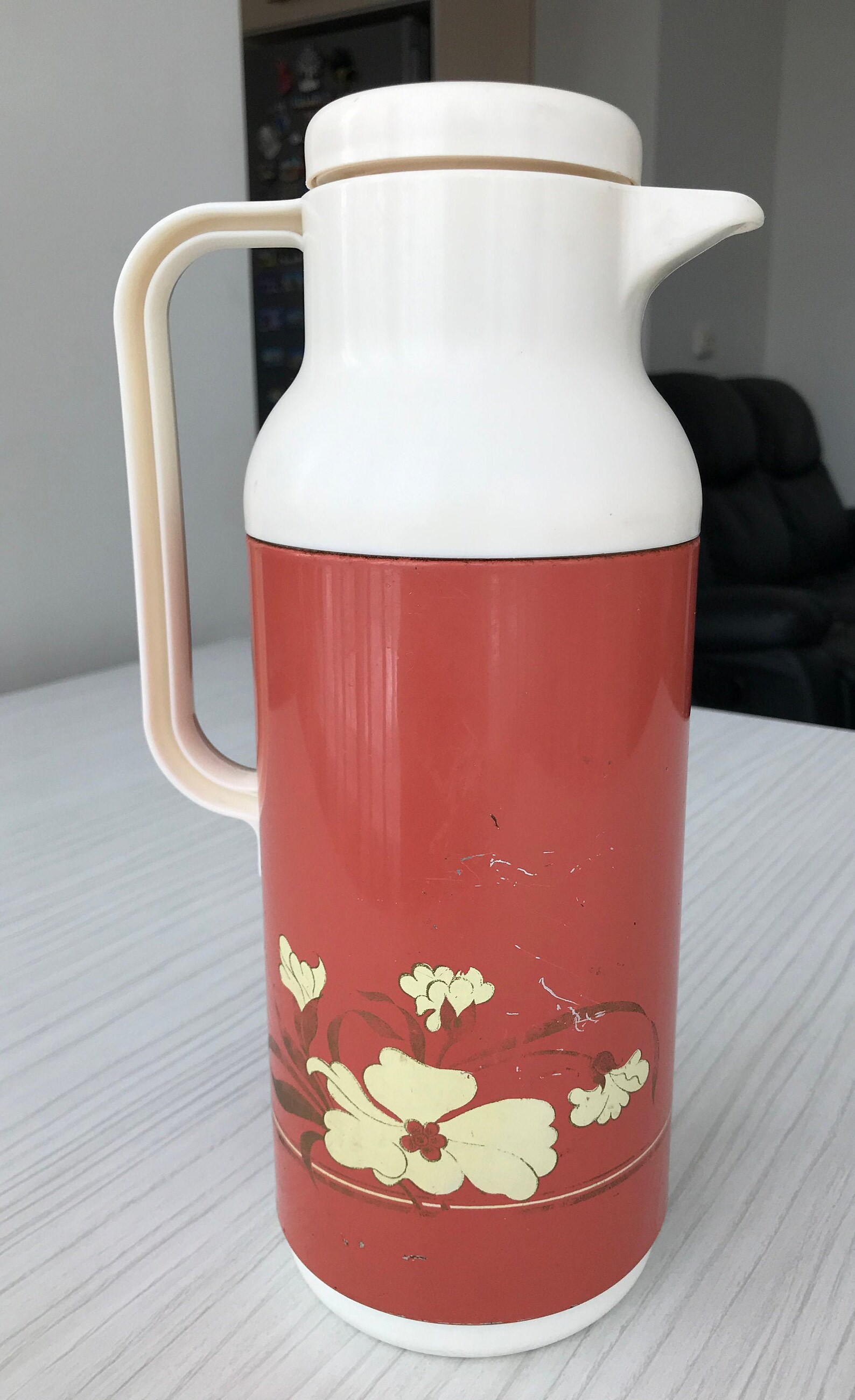 Vintage Thermos Retro Thermos in Red and White Old Thermos - Etsy