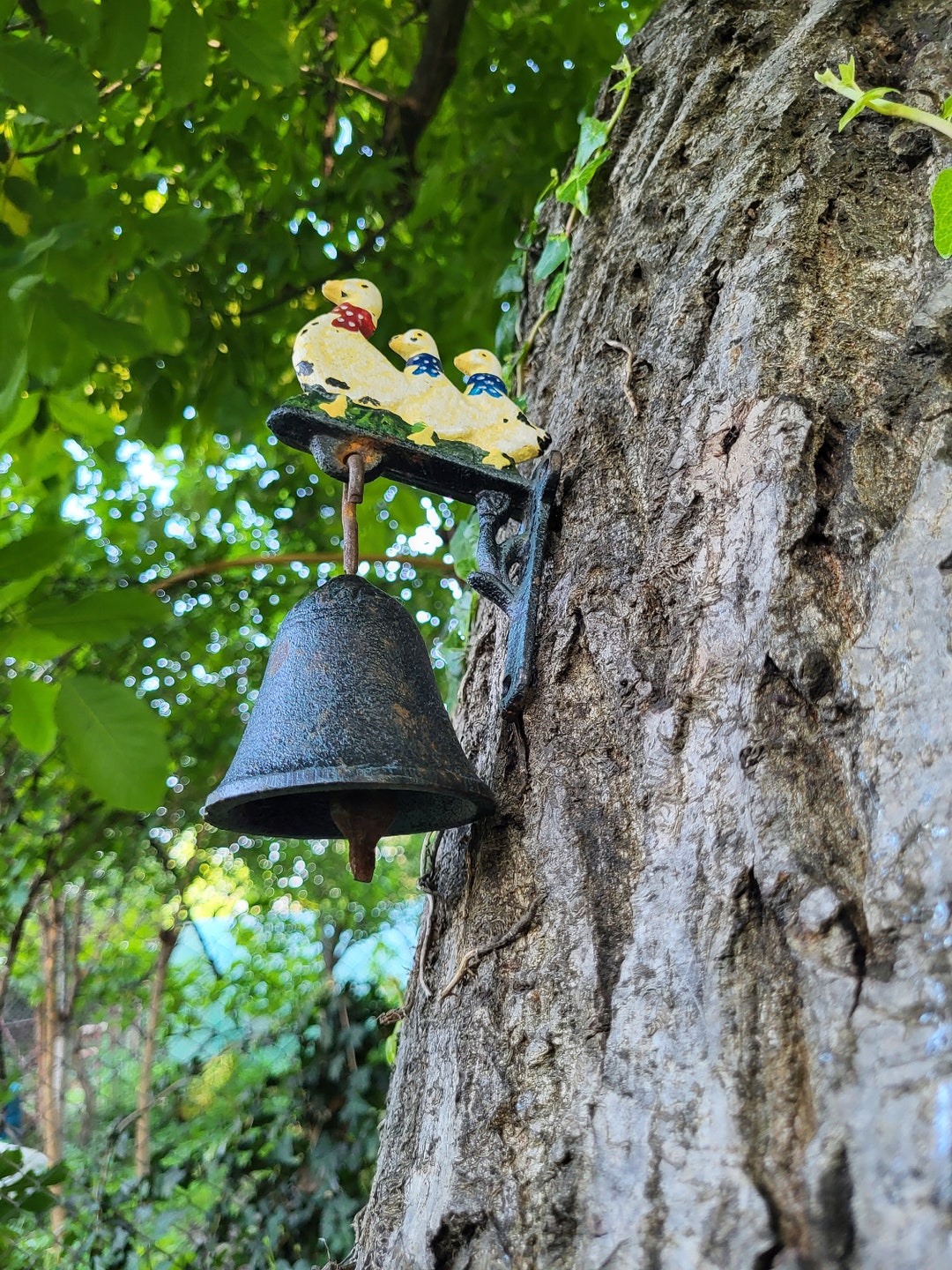 Vintage Wall Bell - Door Bell - Ornate Aluminum Bell - Wall Hanging ...