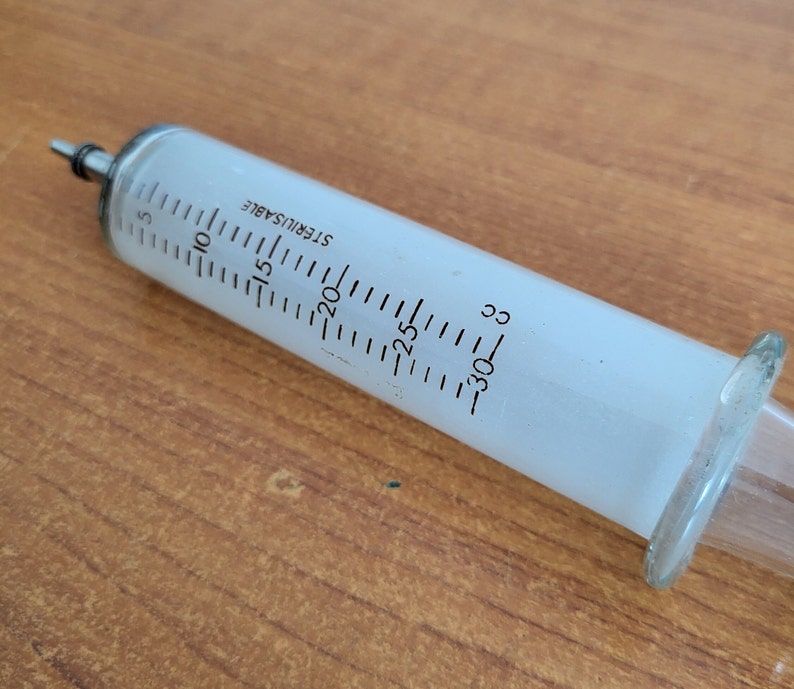 Vintage Medical Syringe Doctor Tools Glass Syringe Medical Equipment ...